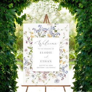 Wildflower Wedding Welcome Sign, Wildflower Welcome Poster, Wildflower ...