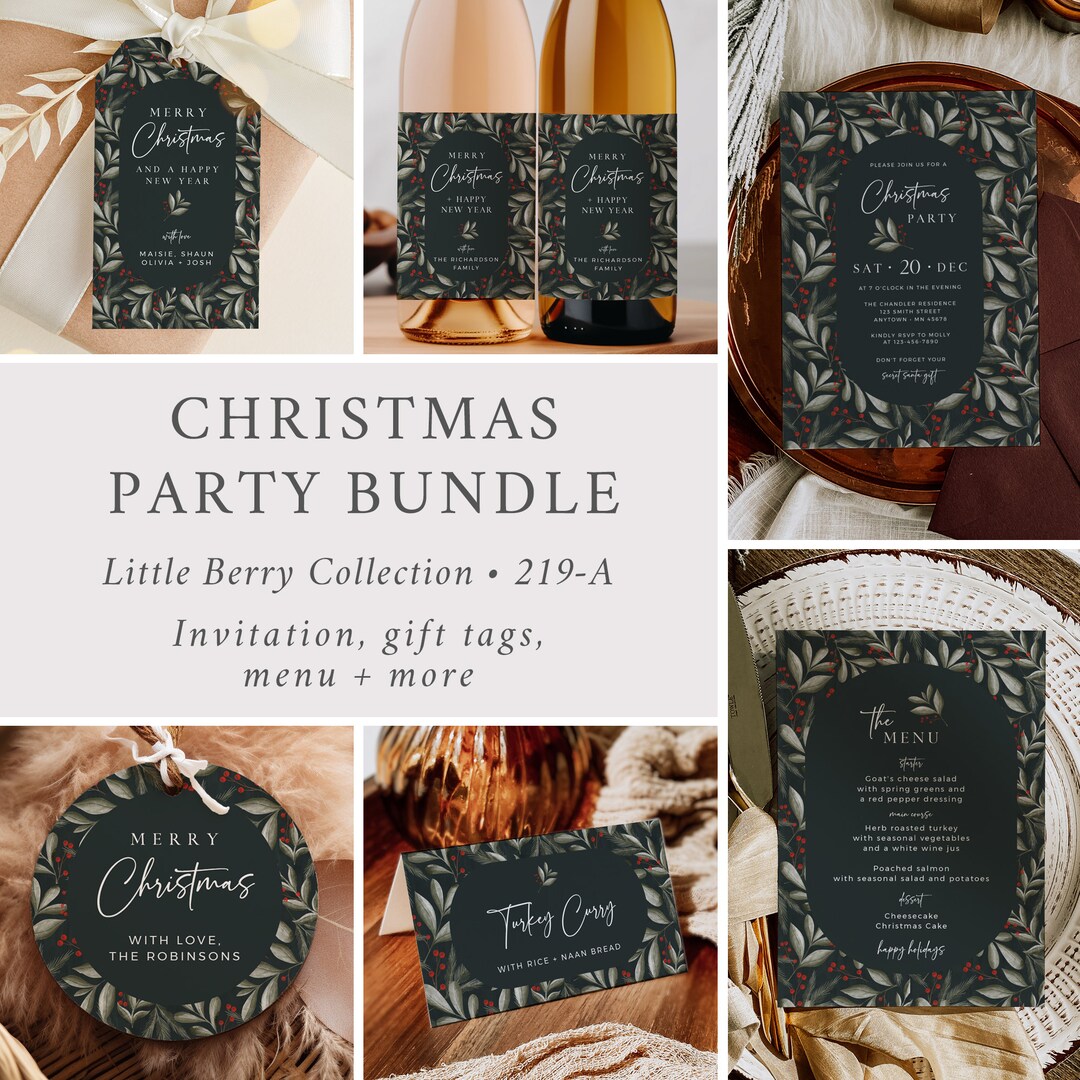 Scandi Holiday Party Bundle Christmas Party Kit, Printable Christmas ...