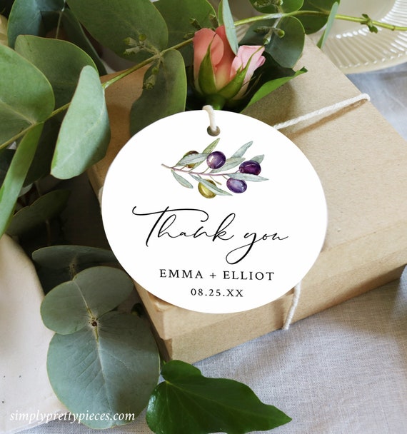 Olive Round Editable Tags Printable Olive Oil Round Favor - Etsy