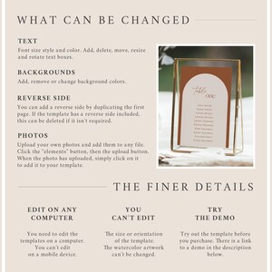 Boho Arch Editable Seating Chart Template, Terracotta Arched Minimal ...