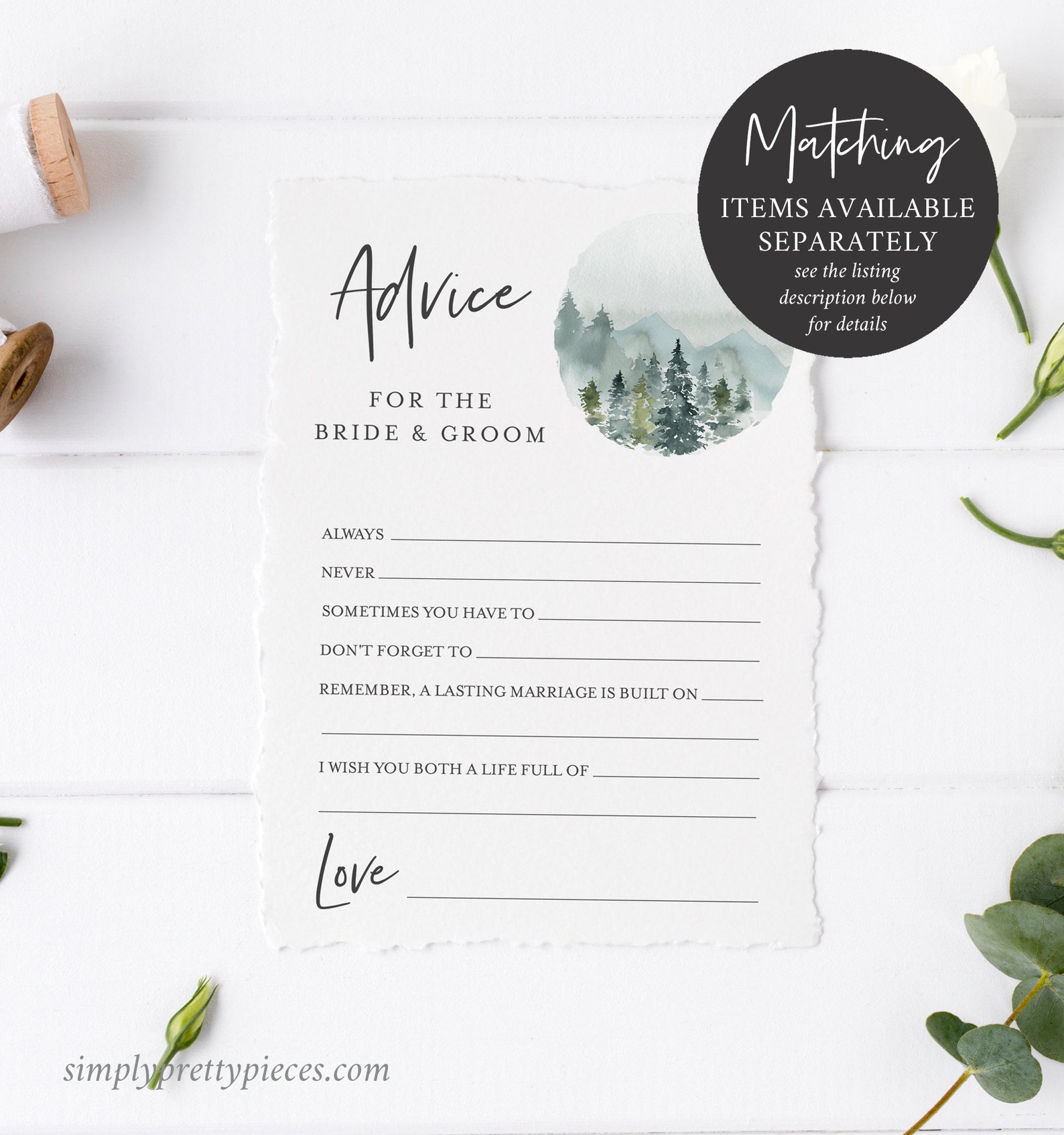 Mountains Editable Water Bottle Labels, Woodland Water Bottle Label DIY ...