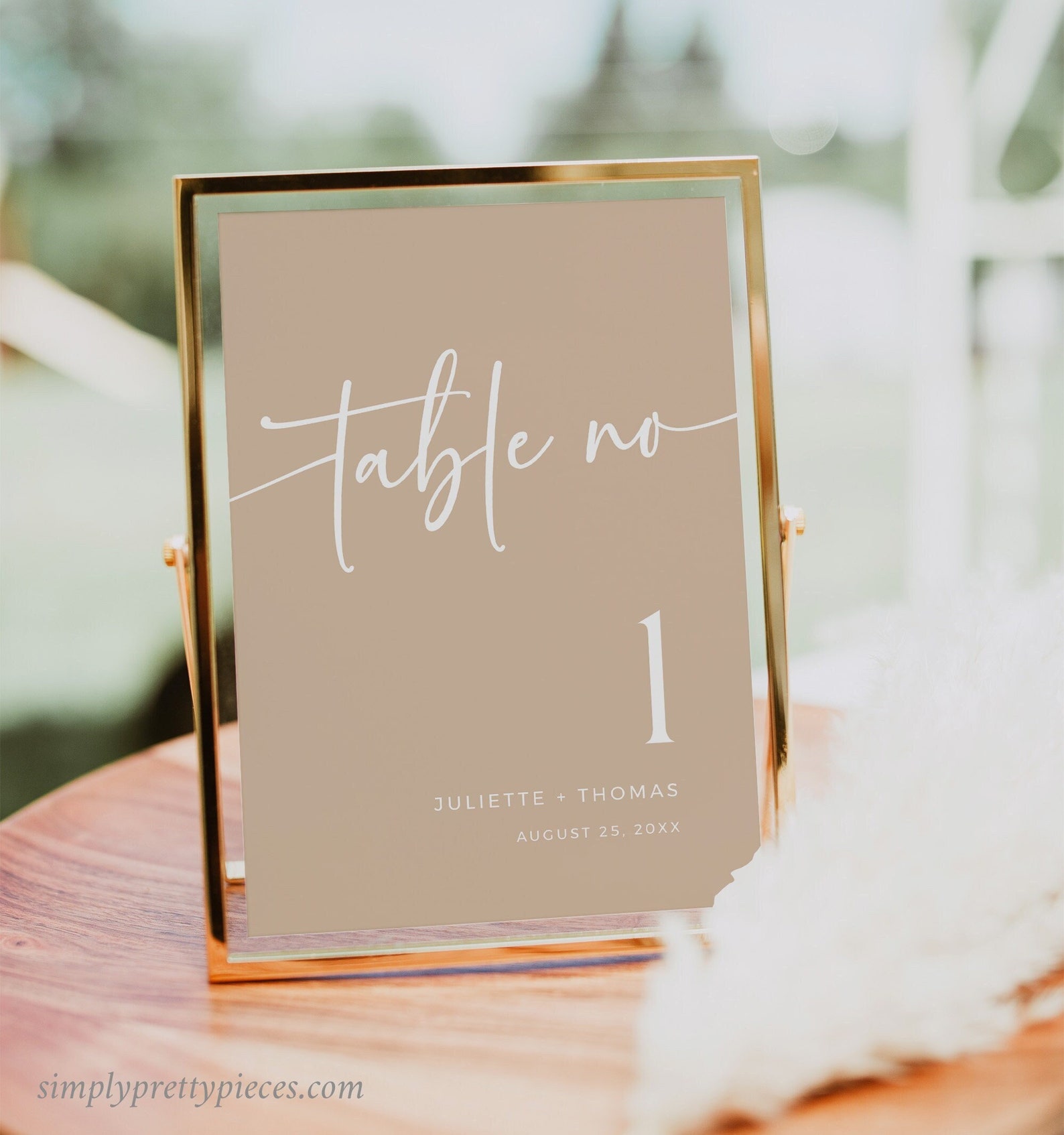 Taupe Table Number, Boho Wedding Table Number, Modern Table Card ...