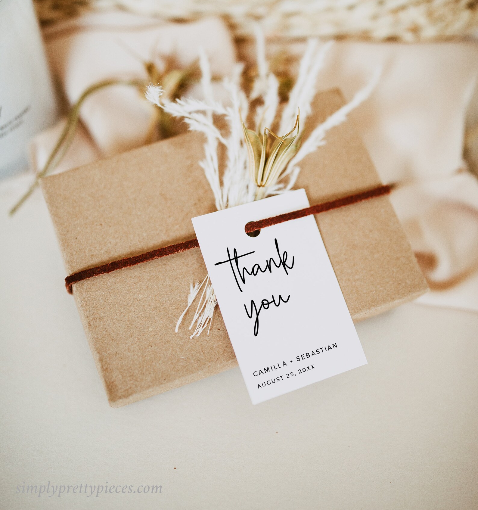 Modern Editable Favor Tags, Printable Elegant Favor Tags, Black White ...