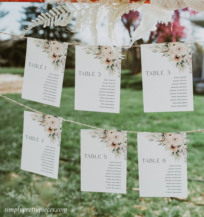 Sage Boho Wedding Seating Chart Bohemian Hanging Seating - Etsy