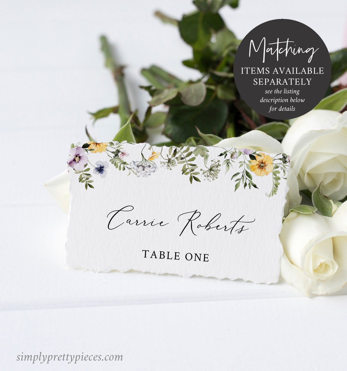 Wildflower Editable Menu, Green Purple Floral Table Wedding Menu ...