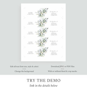 Foliage Grey Editable Wrap Around Address Label Template, Printable ...