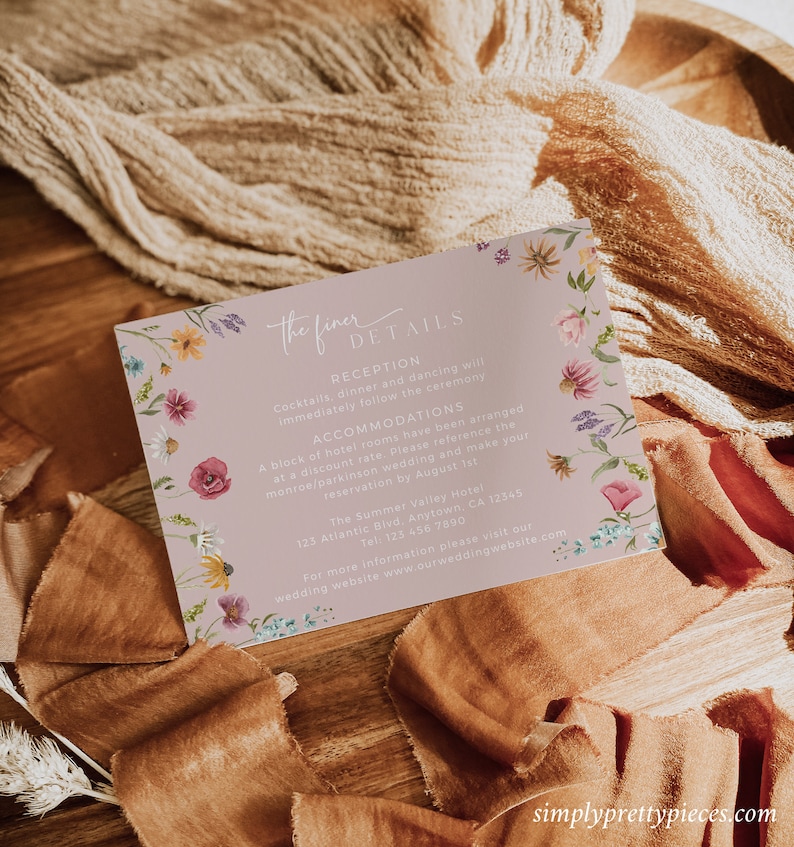 Wildflower Wedding Invitation Set, Garden Wedding Invitation Suite ...