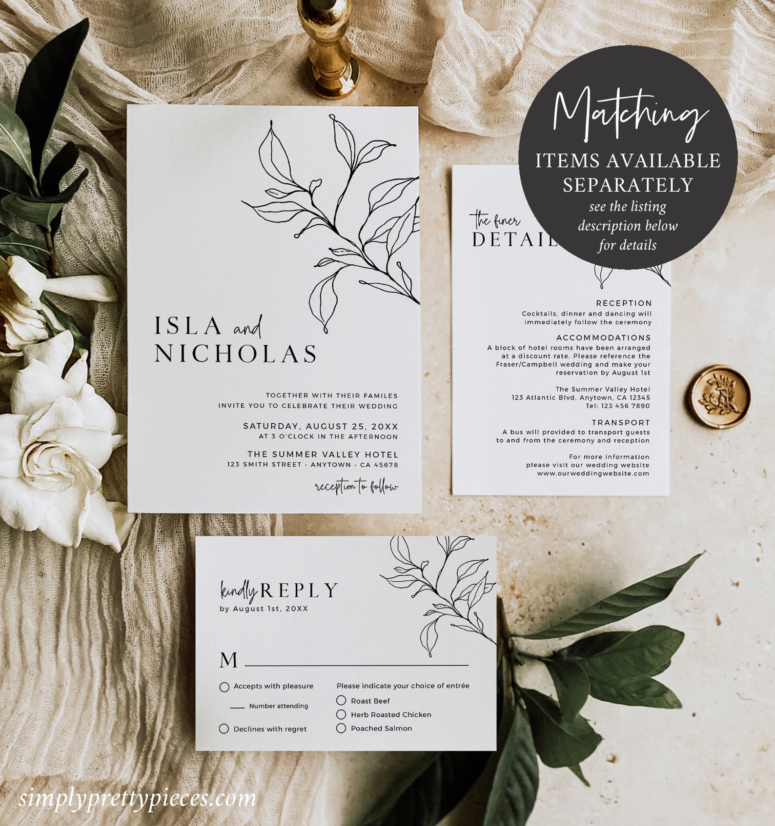 Modern Individual Seating Chart Cards Minimalist Table Cards - Etsy