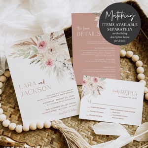 Dusty Rose Custom Wedding Sign, Boho Unlimited Signs Template, Pampas ...