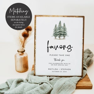 Rustic Woodland Editable Cards Gifts Sign, Minimal Gift Table Sign ...
