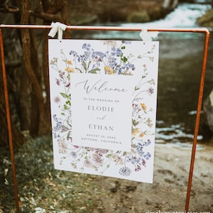 Wildflower Wedding Welcome Sign, Wildflower Welcome Poster, Wildflower ...