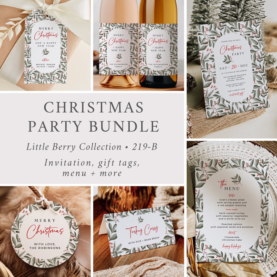 Editable Holiday Party Bundle Christmas Party Kit, Printable Christmas ...
