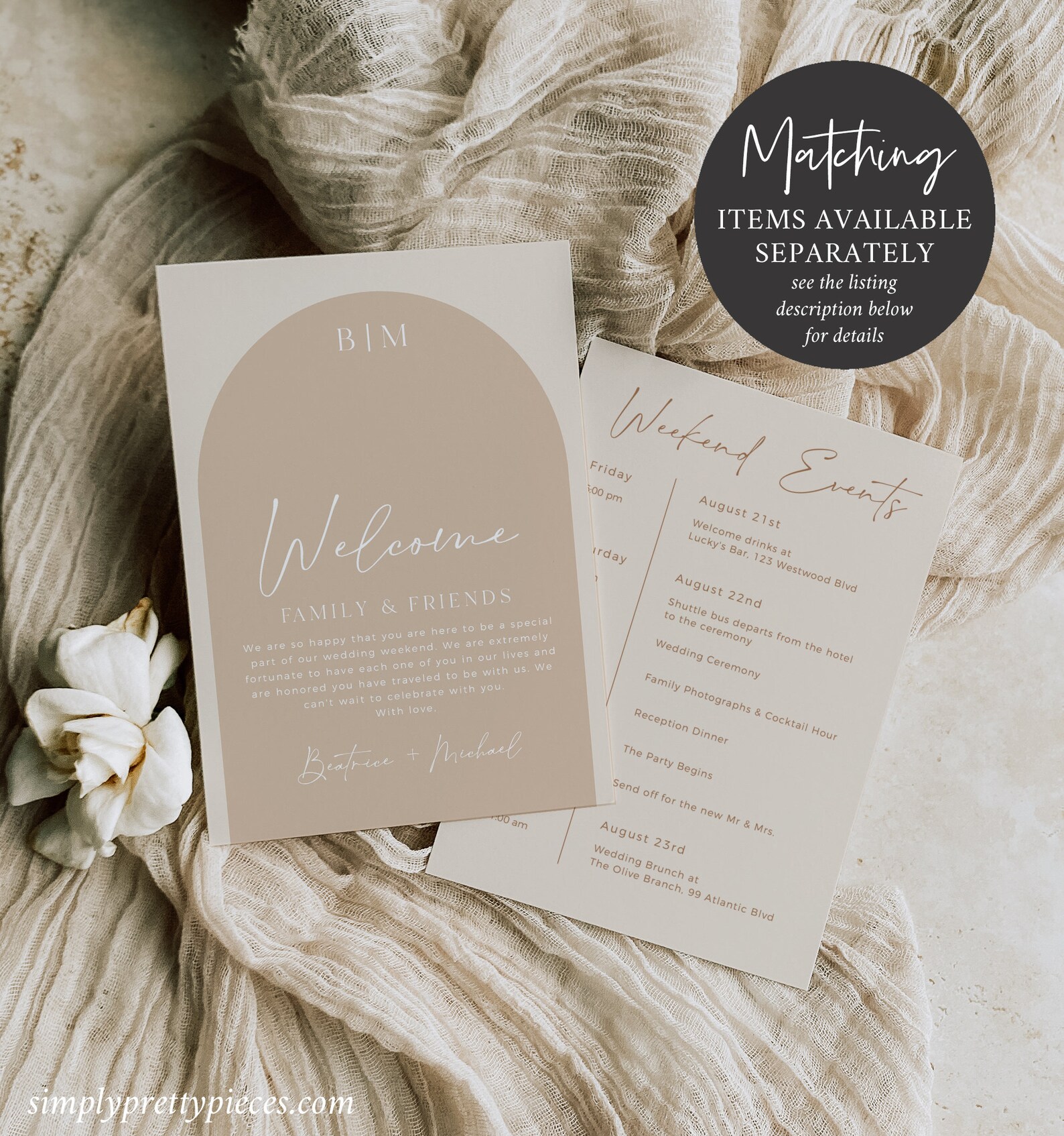 Taupe Arch Thank You Cards, Printable Arched Thank You, Neutral Boho ...