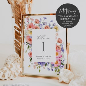 Floral Wedding Menu, Table Menu With Flowers, Boho Menu Card, Bridal ...