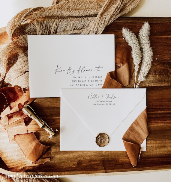 Minimalist Printable Envelope Template Modern Editable | Etsy