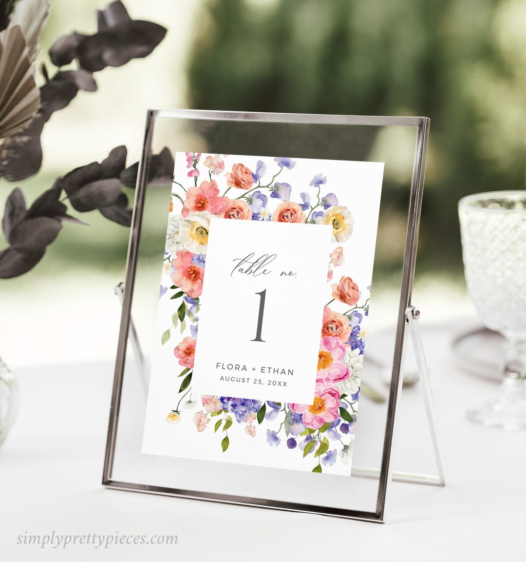 Floral Wedding Table Number With Flowers, Floral Table Names, Boho ...