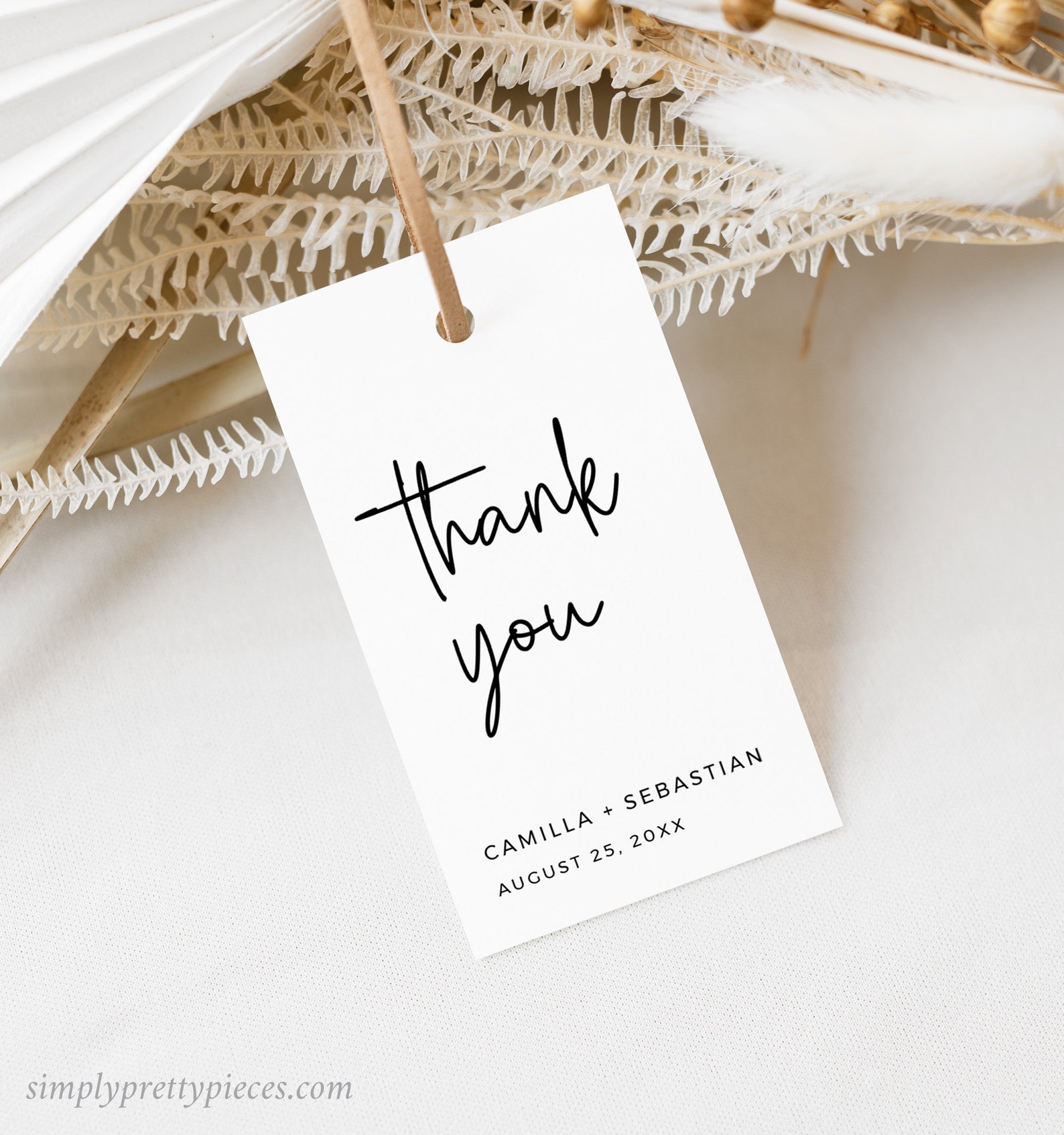Modern Editable Favor Tags, Printable Elegant Favor Tags, Black White ...