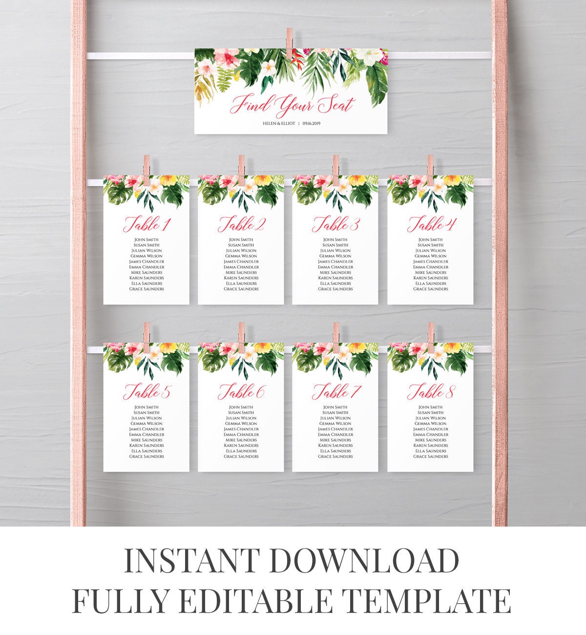 Editable Seating Chart Template