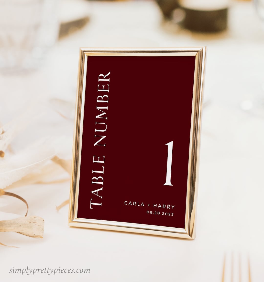 Jewel Tone Editable Table Numbers, Printable Minimal Jewel Toned ...