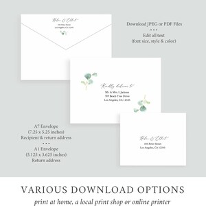 Eucalyptus Editable Envelope Template, Foliage Printable Envelope ...