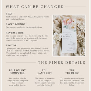 Peony Wedding Program, Peonies Ceremony Program, Garden Wedding Program, Blush Floral Order ...