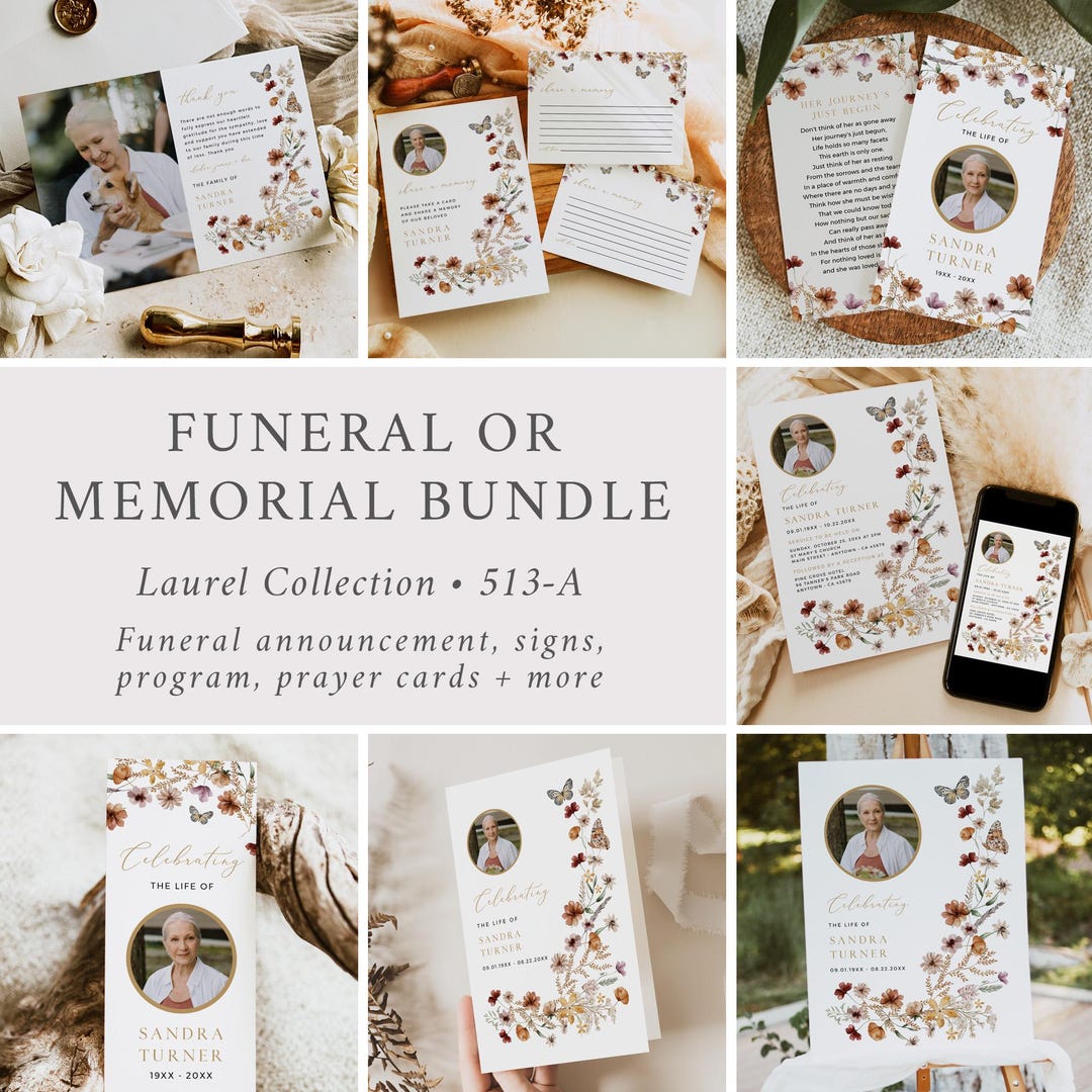 Fall Funeral Bundle for Woman, Wildflower Memorial Bundle, Floral ...