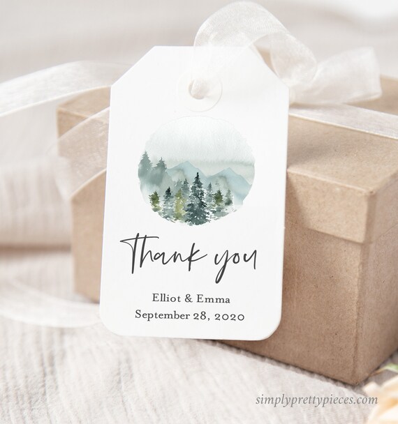 Mountains Editable Tags Printable Woodland Favor Tags Rustic | Etsy