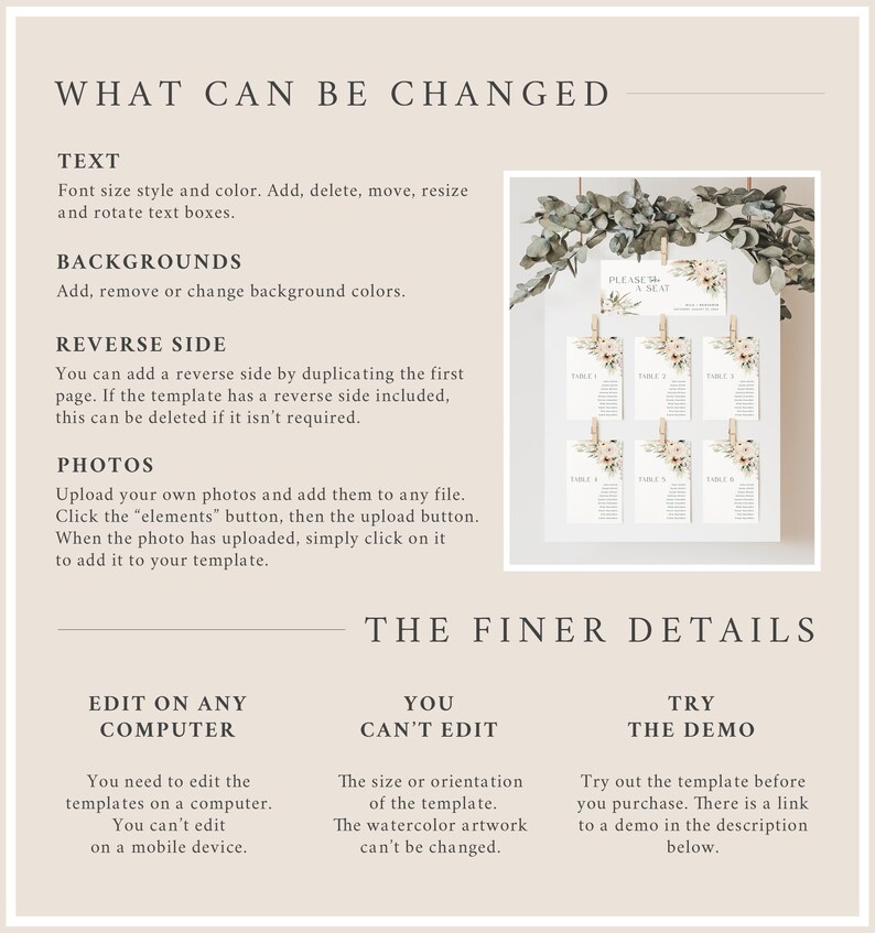 Sage Boho Wedding Seating Chart Bohemian Hanging Seating - Etsy