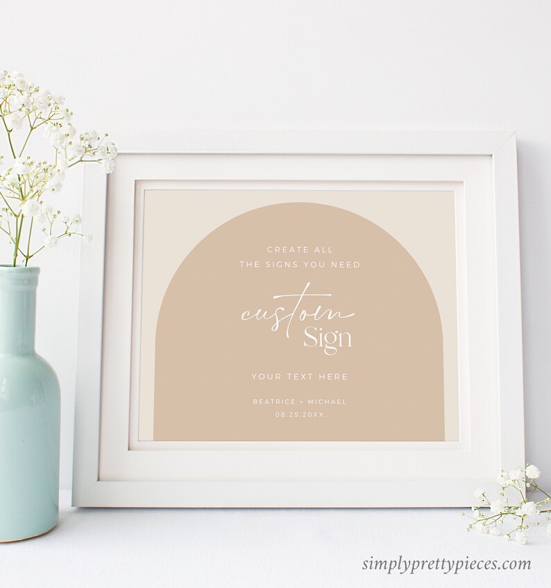 Taupe Custom Wedding Sign Neutral Arch Table Top Sign - Etsy
