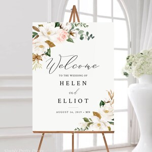 Magnolia Editable Wedding Welcome Sign, Bridal Shower Sign, Unlimited ...