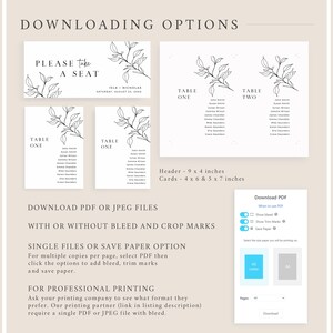 Modern Individual Seating Chart Cards, Minimalist Table Cards ...