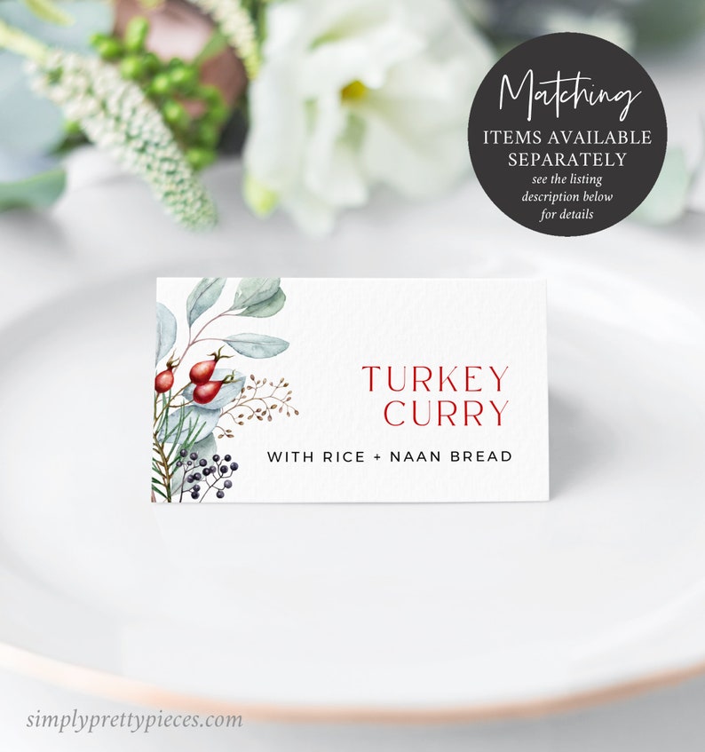 Editable Christmas Gift Tag Printable Winter Foliage Holiday - Etsy