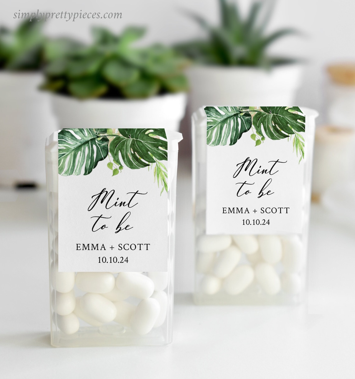 Monstera Editable Tic Tac Labels Printable Mint to Be Label - Etsy