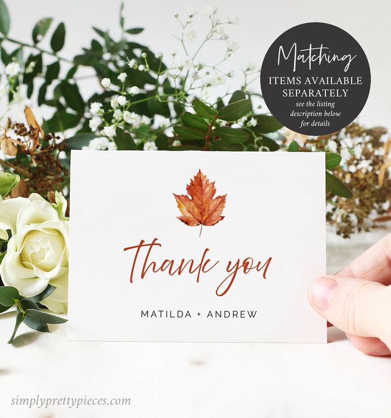 Maple Leaf Editable Tags, Printable Fall Favor Tags, Modern Autumn Tag ...