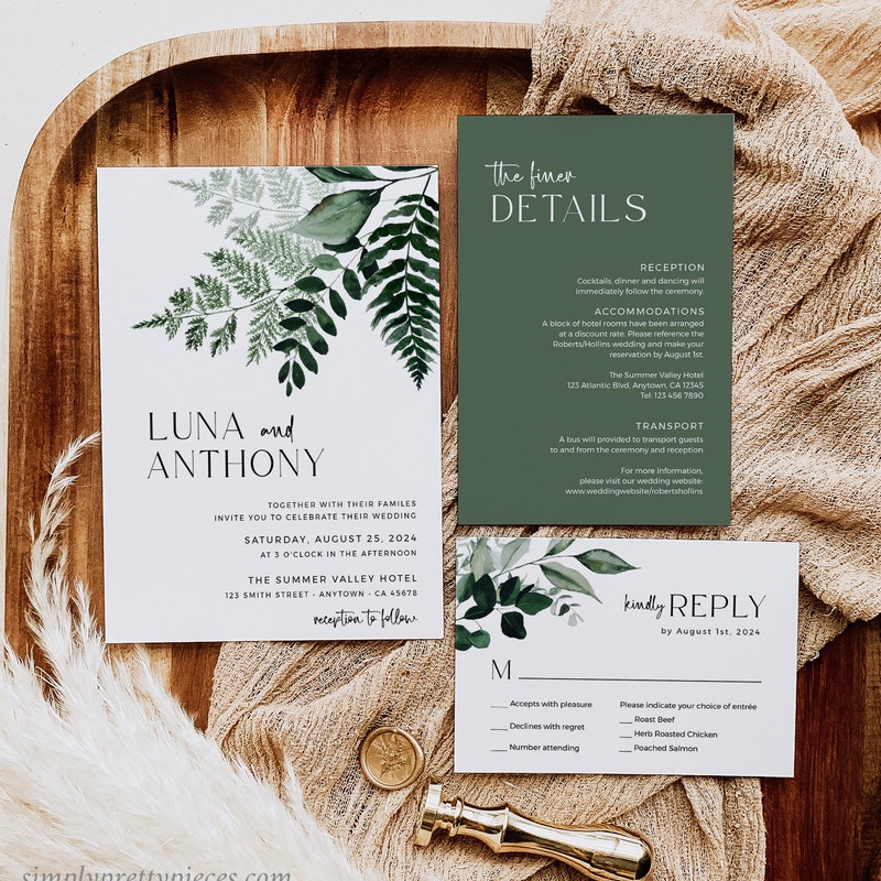 Botanical Invitation - Etsy