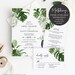 Monstera Editable Water Bottle Labels, Tropical Greenery Water Bottle ...