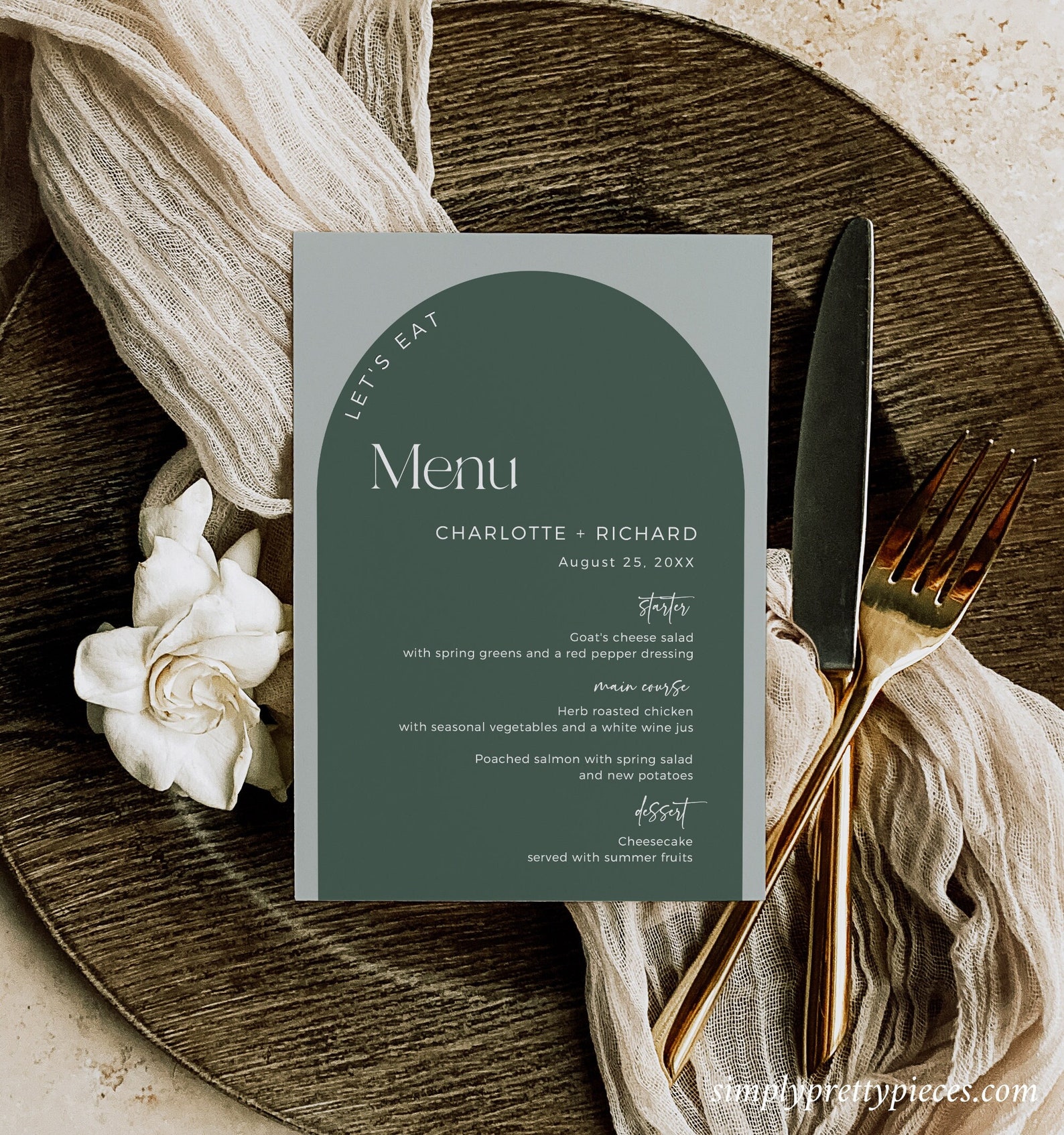 Sage Arch Menu Arched Wedding Menu Sage Boho Table Menu - Etsy