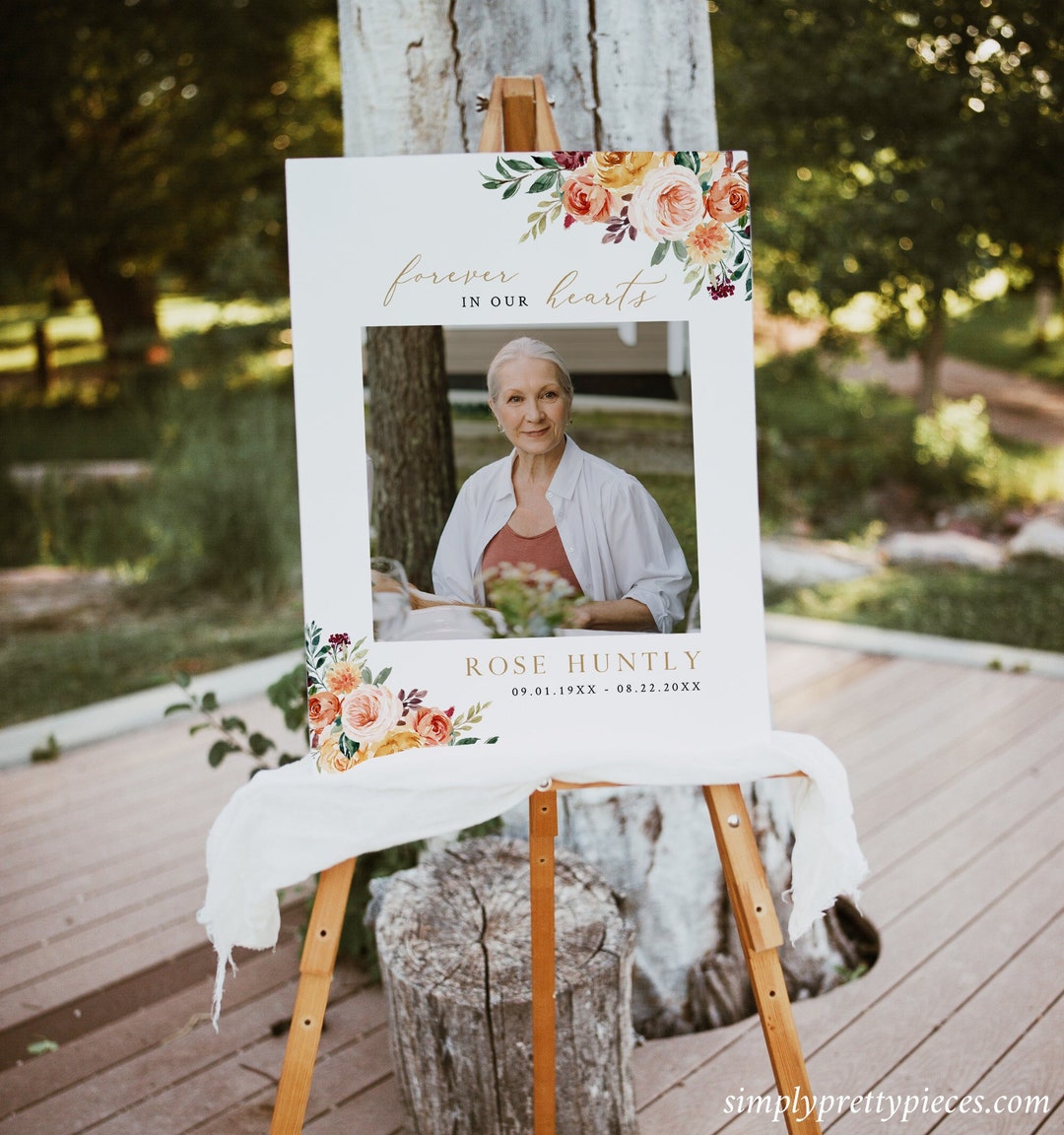 Printable Memorial Welcome Sign Woman, Welcome Sign Funeral, in Loving ...