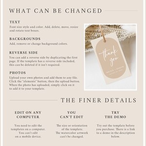 Double Arch Wedding Gift Tag, Boho Wedding Favor Tags, Taupe Tag, Oval ...