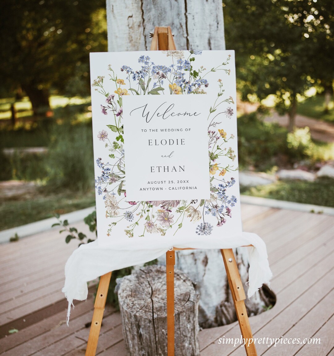 Wildflower Wedding Welcome Sign, Wildflower Welcome Poster, Wildflower ...