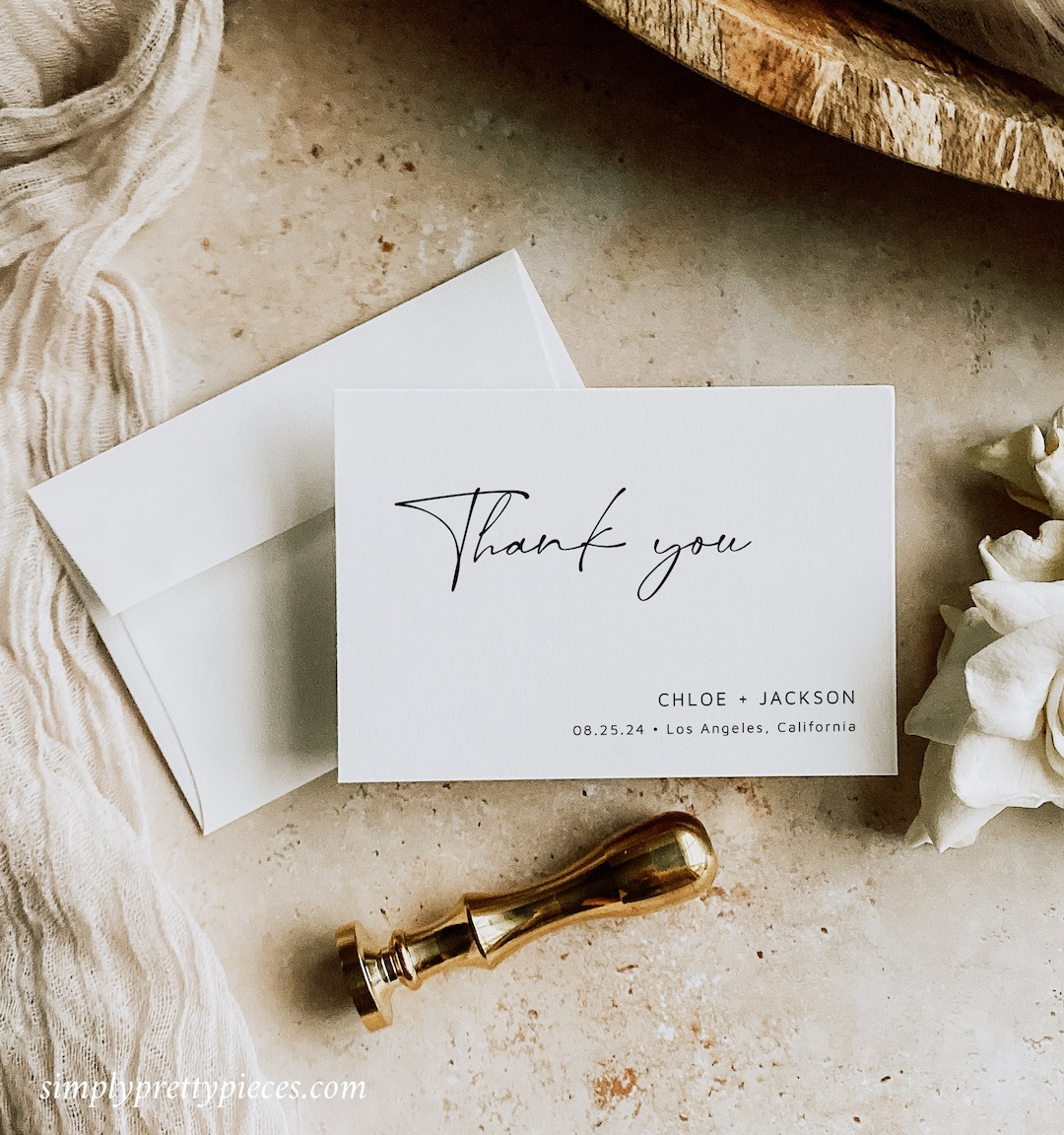 Editable Modern Thank You Cards, Printable Minimalist Boho Thank You ...