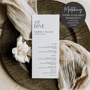 Slim Elegant Place Cards, Minimal Place Cards, Modern Name Cards ...