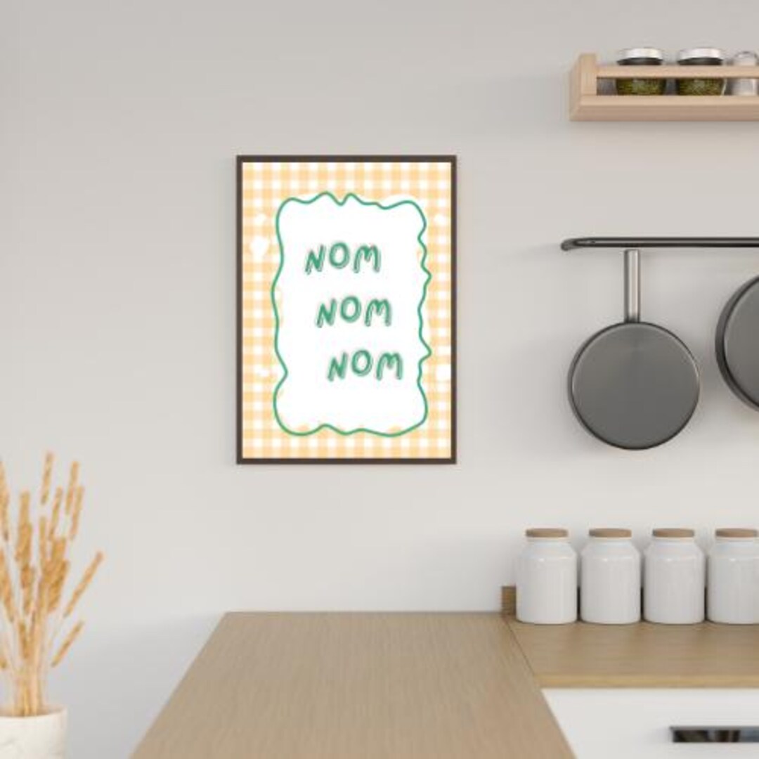 Food Quote Wall Art, Nom Nom Printable, Kitchen Decor, Instant Download ...