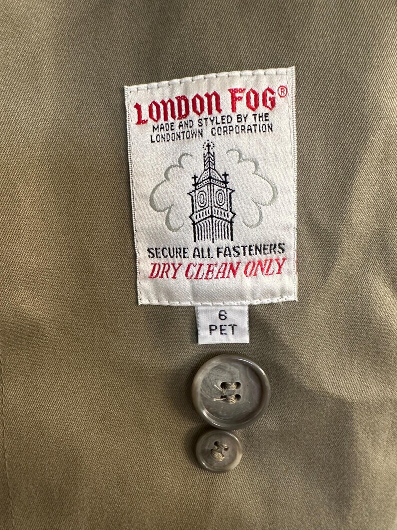 Vintage 70s/80s London Fog Wool Lined Olive Classic Trench Coat Womens ...