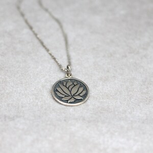 Sterling Lotus Flower on Sterling Silver Chain - Etsy