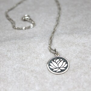 Sterling Lotus Flower on Sterling Silver Chain - Etsy