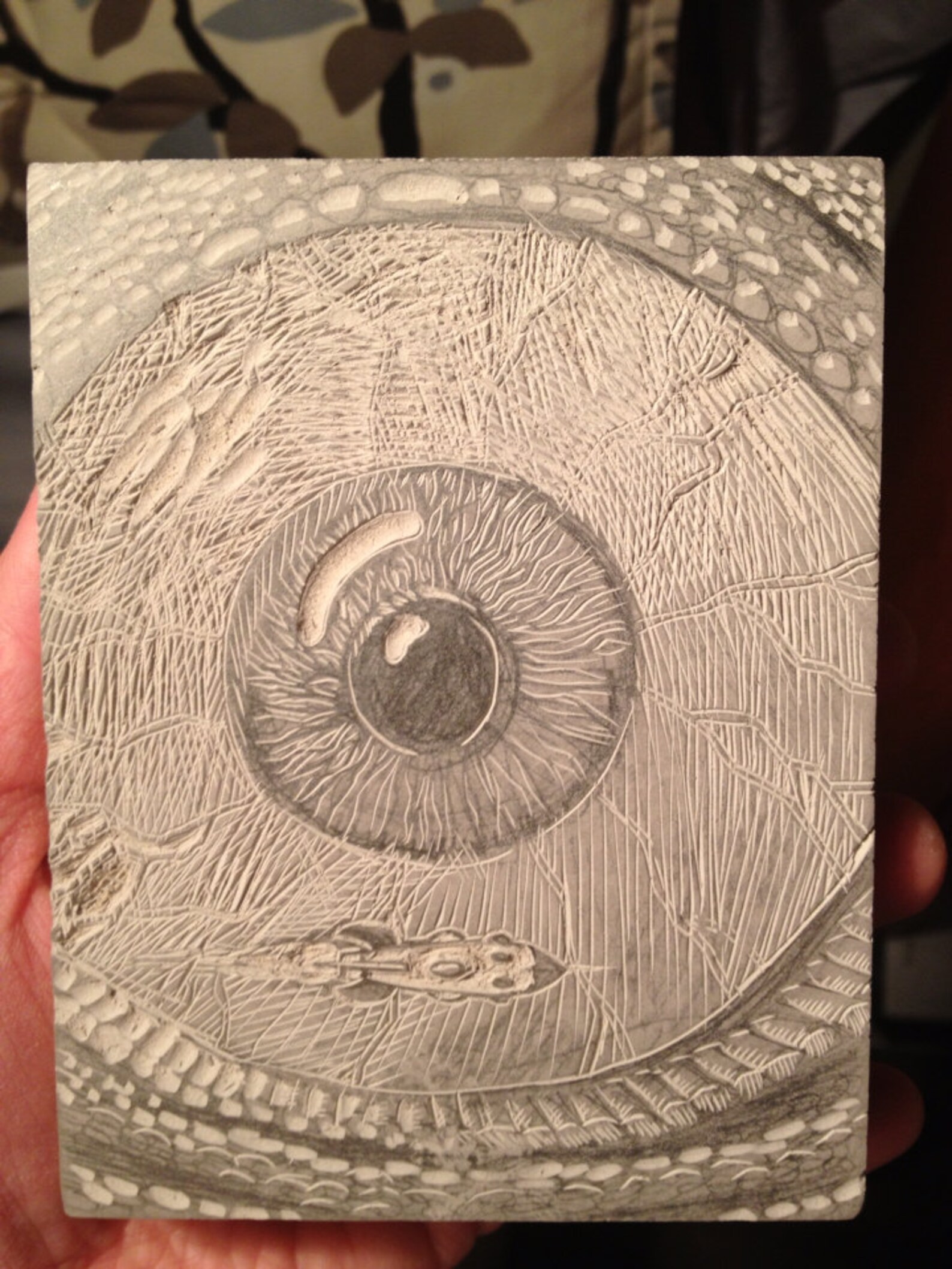 O: Retro Science Fiction Alphabet Letter, Rocket and Large Eyeball ...