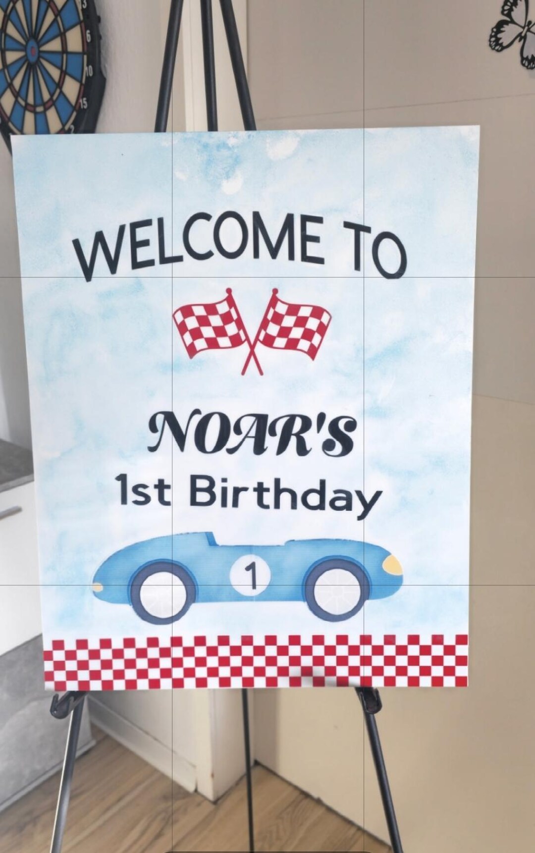 Personalized Race Car Birthday Sign – First Birthday Party Decor ...