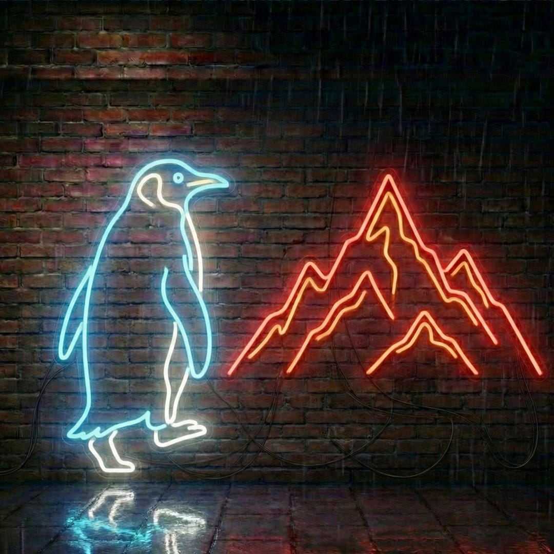 Nihilist Penguin Neon Sign, Dark Humor Wall Art - Etsy