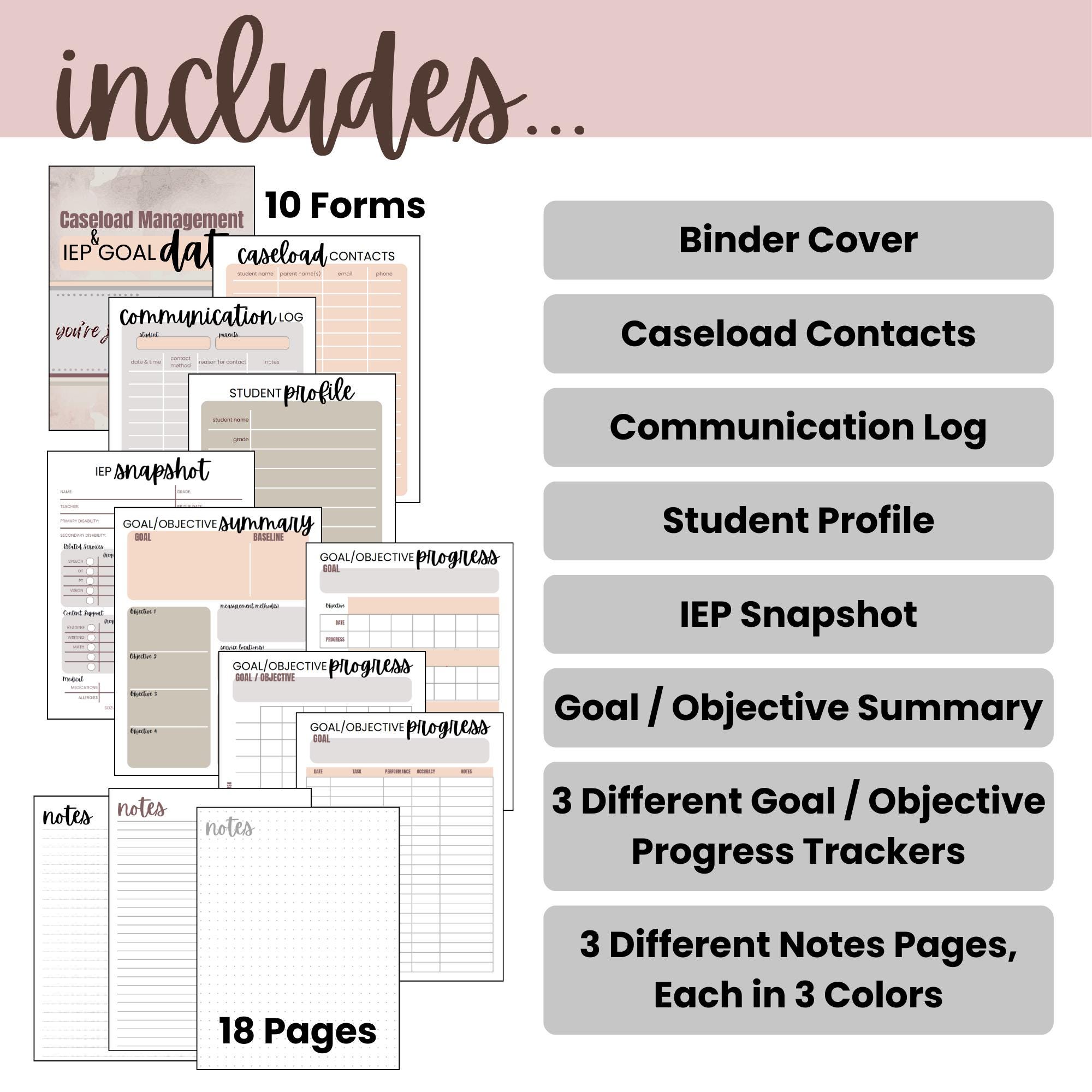 Editable IEP Data Binder for Special Education | Caseload Tracker ...